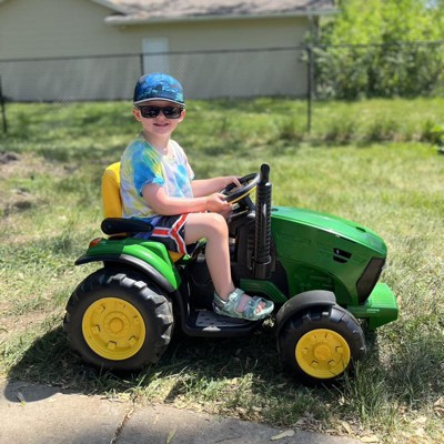 Peg Perego 12v John Deere Ground Force Tractor With Trailer Powered ...