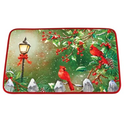 Collections Etc Holly Night Cardinal Christmas Bath Mat With Skid ...