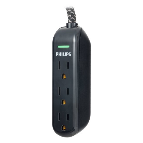 Philips 8' 3-outlet Grounded Extension Cord - Black : Target