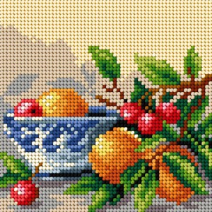 Orchidea Needlepoint canvas for halfstitch without yarn Still Life with ...