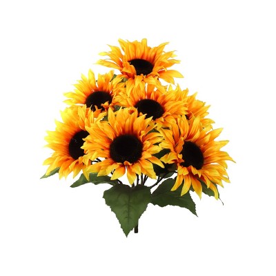 Floral Home 22" Yellow Sunflower Bush - 12-Piece : Target