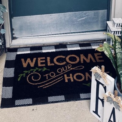 1'6"x2'6"/18"x30" Welcome To Our Home Doormat Black - Threshold™ : Target