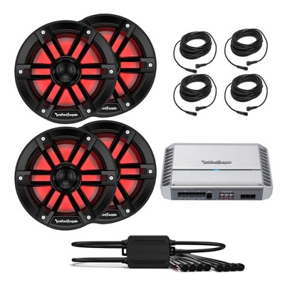 Rockford Fosgate Marine Amp + 2 Pairs 6.5" Speakers + Light Controller ...