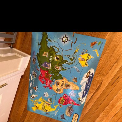 Melissa And Doug World Map Jumbo Floor Puzzle 33pc : Target