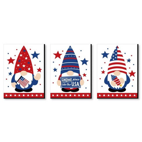 Big Dot Of Happiness Patriotic Gnomes - Americana Wall Art And Memorial ...