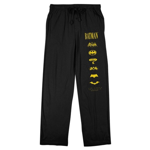Batman 85th Mashup Evolving Logos Men's Black Sleep Pajama Pants-small ...