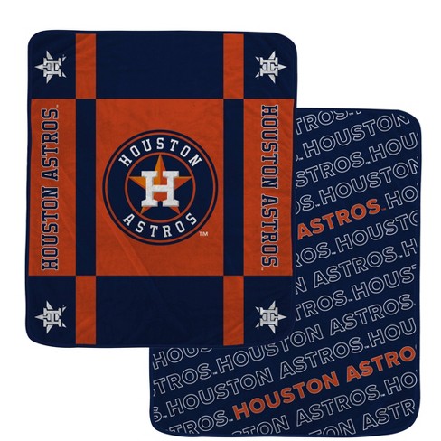 Mlb Houston Astros Reverse Block Double Sided Ultra Cozy Blanket : Target