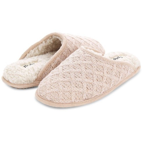 Floopi Women's Isabel Lattice Knit Scuff Slippers : Target