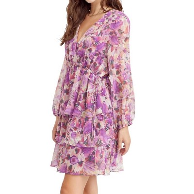 Women's Isabella Side Tie Ruffle Tiered Mini Dress - Adelyn Rae : Target