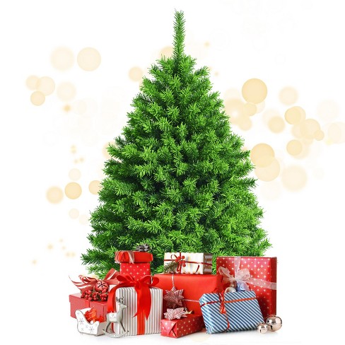 Tangkula Flocked Christmas Tree In Green Color 4.5ft/6.5ft/7.5ft ...