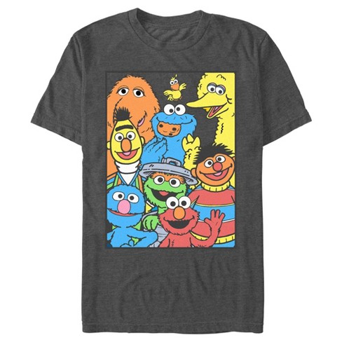Men's Sesame Street Group Shot T-shirt - Charcoal Heather - 2x Large ...