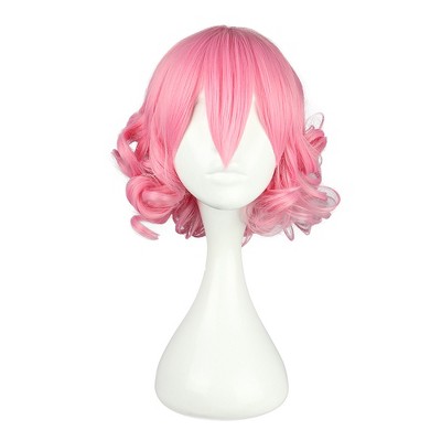 Unique Bargains Halloween Curly Wig For Women Pink 12" : Target