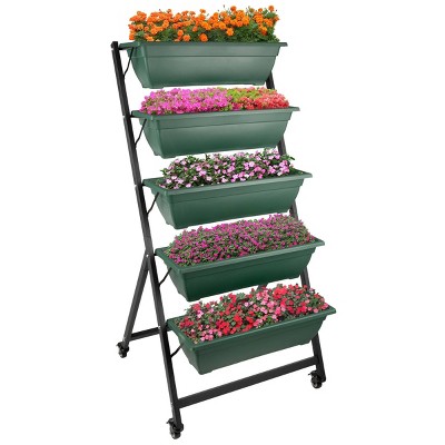 Costway 5-tier Vertical Garden Planter Box Elevated Raised Bed W/5 ...