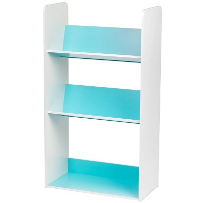 Iris Usa 3 Tier Tilted Shelf Book Rack, Blue And White : Target
