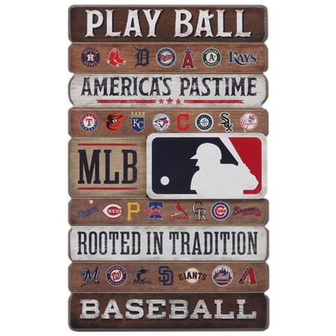 Mlb Baseball Wood Plank Sign Panel : Target