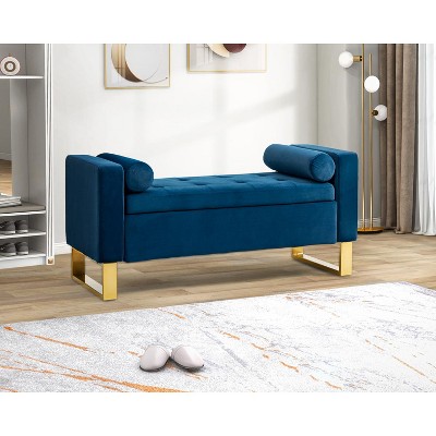 Marcie Accent Bench With Storage Blue - Ink+ivy : Target