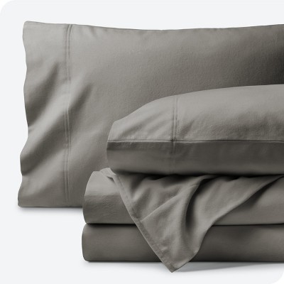 Light Grey Organic Flannel King Sheet Set By Bare Home : Target