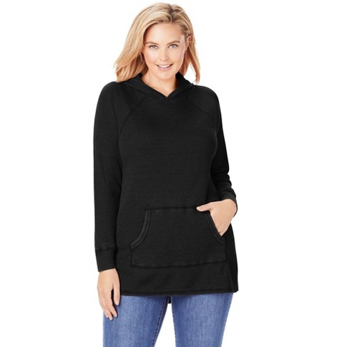 Woman Within Women's Plus Size Waffle-thermal Hoodie : Target