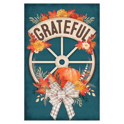 Grateful Fall Wheel Garden Linen Flag : Target