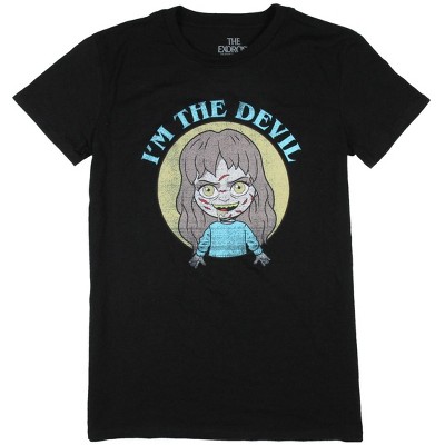The Exorcist Women's Regan Chibi I'm The Devil Girl's Distressed T ...