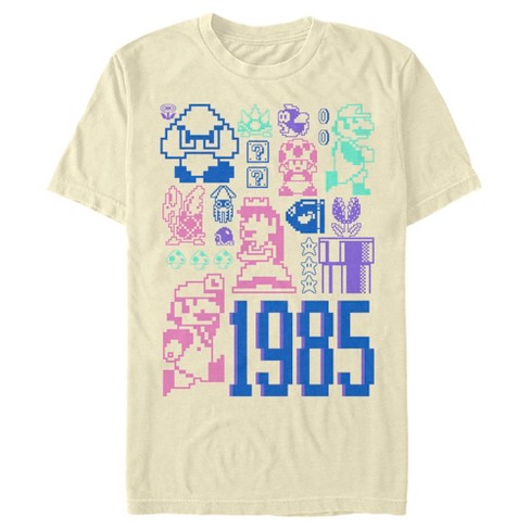 Men's Nintendo 8-bit Icons T-shirt - Beige - Small : Target