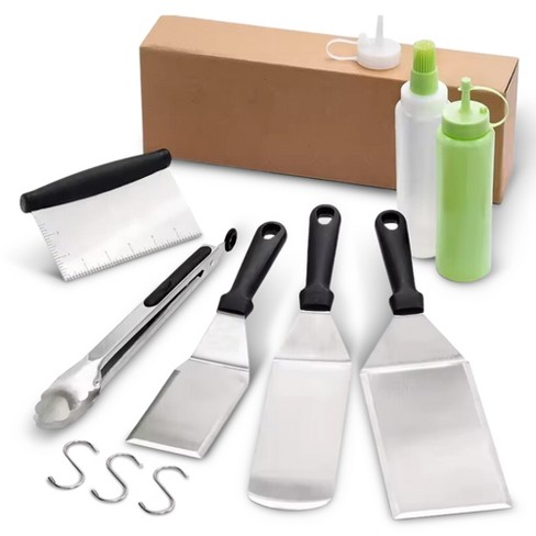 Cheer Collection 7-piece Stainless Steel Griddle Tool Kit And Grill ...