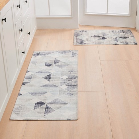 Great Bay Home Distressed Geometric Print Washable Area Rug (grey, 2 ...
