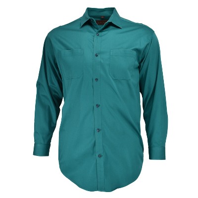 Falcon Bay Men's Cotton Works Performance Solid Long Sleeve Sport Shirt ...