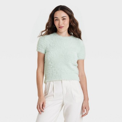 Women's Crewneck Cashfeel Pullover Sweater - A New Day™ Green Xs : Target