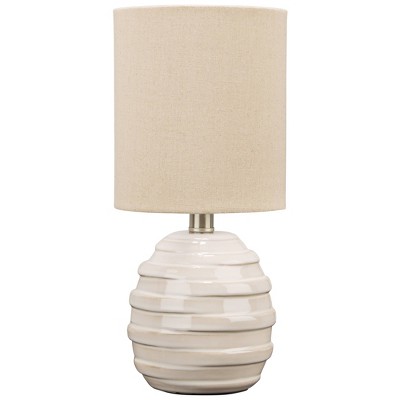 21.75" Coastal Seaside Cascade Scallop Ceramic Table Lamp Cream/taupe ...
