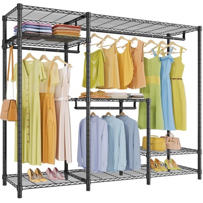 Vipek R4 Rolling Garment Rack Heavy Duty Clothes Rack With Double Rods ...
