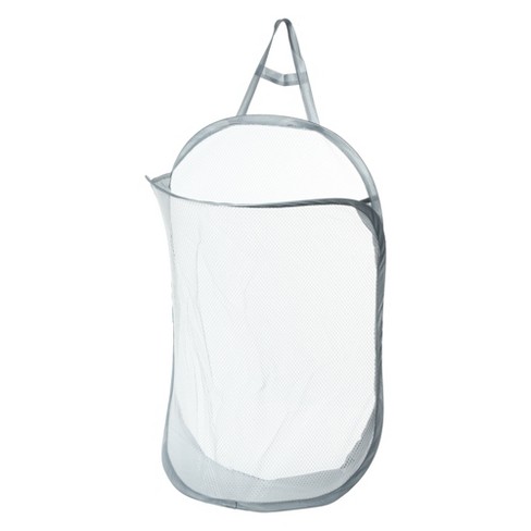 Unique Bargains Wall-mounted Folding Laundry Basket 2929 Cubic-in Gray ...