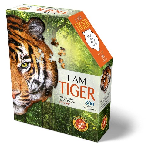 Madd Capp Puzzles: I Am Tiger - 300 Pieces - Animal Shaped Jigsaw ...