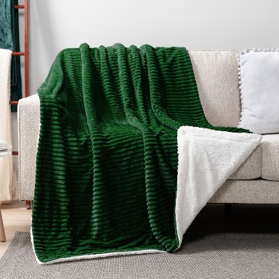 Pavilia Super Soft Fleece Flannel Ribbed Striped Throw Blanket, Luxury ...