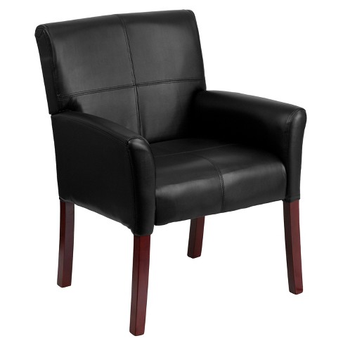 Emma And Oliver Black Leathersoft Executive Side Reception Chair With ...