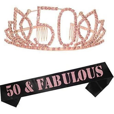 Meant2be 50th Birthday Sash & Tiara For Women - Pink : Target
