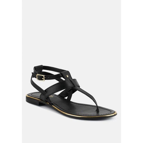 Irene Black Flat Thong Sandals 10 (us) - Women : Target