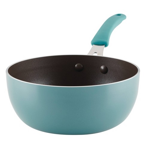 Rachael Ray Cook + Create Aluminum Nonstick Saucier Pan 3qt Agave Blue ...