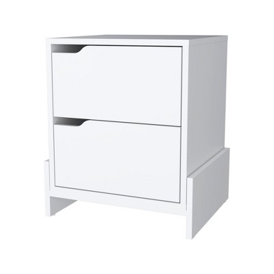 HomeRoots 20" White Wood Two Drawer Nightstand : Target