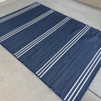 Stripe Outdoor Rug Navy - Threshold™ : Target