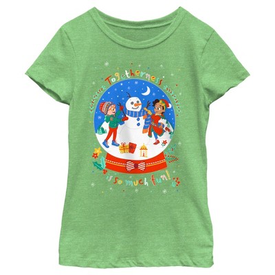 Girl's Blippi Christmas Togetherness T-shirt - Green Apple - Large : Target