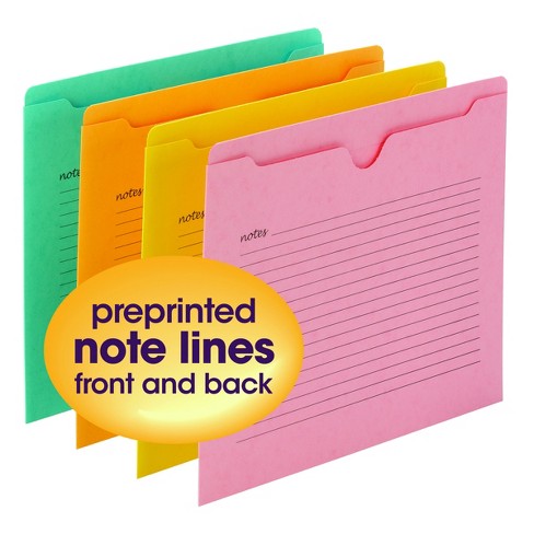 Smead Notes File Jacket, Letter Size, Assorted Colors, 12 Per Pack ...