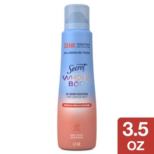 Secret Whole Body Deodorant Spray - Peach & Vanilla - Aluminum-Free 3 ...