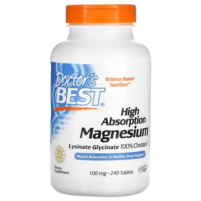Doctor's Best High Absorption Magnesium, 100 Mg, 240 Tablets : Target