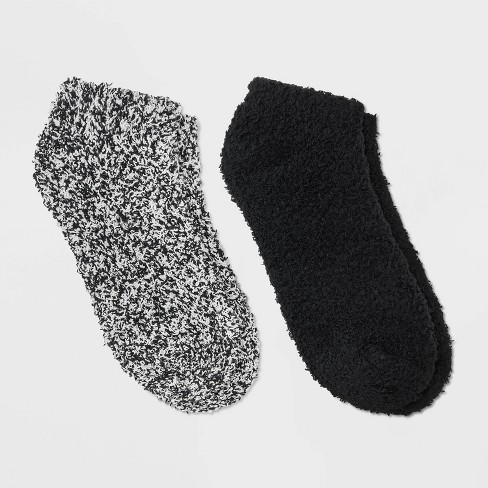 Women's Marled 2pk Cozy Low Cut Socks - Auden™ Black 4-10 : Target