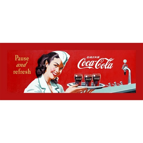 Coke Waitress Stretched Canvas Print 12 X 36 Inch : Target