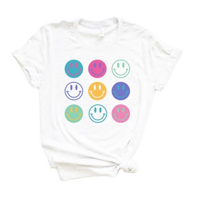 Simply Sage Market Women's Stacked Smiley Faces Short Sleeve Graphic ...