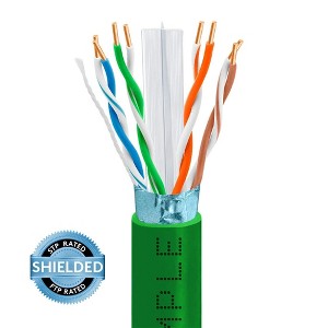 1000ft Cat 6 Riser Ethernet Cable Green | Shielded | CMR, FTP, 23AWG ...