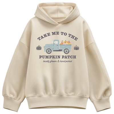 Women's - Instant Message - Pumpkin Patch Truck Oversized Fleece Hoodie ...