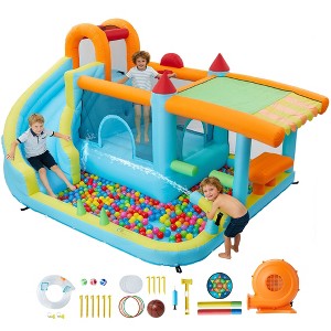 12-in-1 Inflatable Bounce House for Kids with Slide & Powerful Blower ...